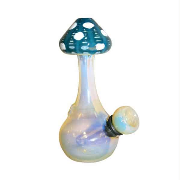 Fumed Glass Mini Mushroom Bong With Color Cap - The Weed Blog
